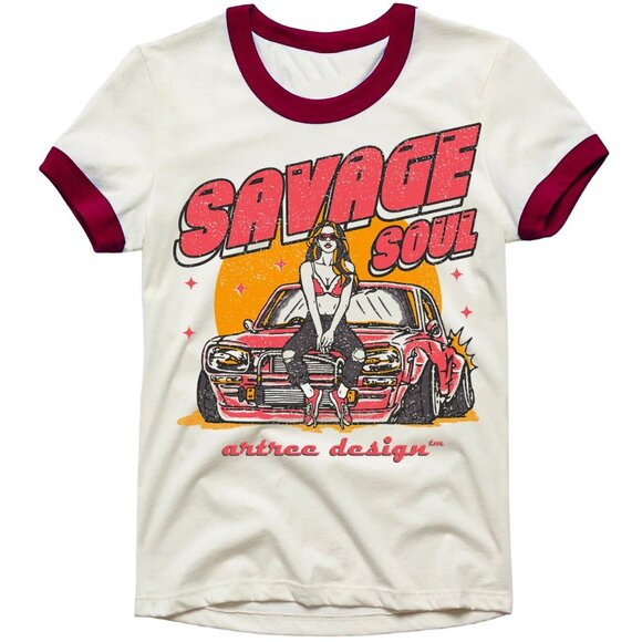 ARTREE DESIGN | Tops | Ringer T Shirt Vintage Retro Off White Racing ...